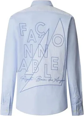Fa&ccedil;onnable Chemise broderie marque au dos en coton
