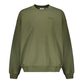 Off-white Homme, Sweatshirts et sweats &agrave; capuche, Vert, Taille: XL Logo Crewneck SweaT-shirt
