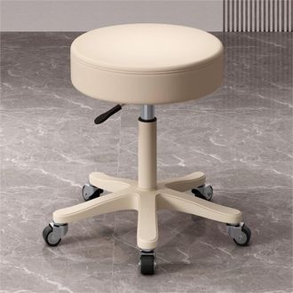 Generic Hocker H&ouml;henverstellbar Mit Fu&szlig;st&uuml;tze &middot; Drehhocker 360&deg; Drehbar &middot; B&uuml;rohocker & Friseurhocker &middot; Rollhocker Mit R&uuml;ckenlehne Aus PU-Leder &middot; Arbeitshocker