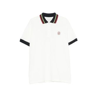 Dr&ocirc;le de Monsieur Logo-embroidered Striped-collar Polo Shirt