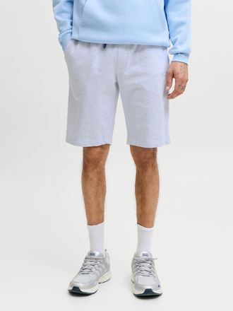 Jack & Jones Sweatshorts JACK & JONES JPSTGORDON COLLEGE SWEAT SHORTS MID, Herren, Gr. XXL, N-Gr, grau (wei&szlig; melange), angeraute Sweatware, Obermaterial: 80% Baumw