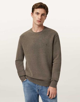 AllSaints Statten - Pull ras de cou - Vert cendr&eacute;