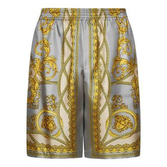 Versace Homme, Shorts, Multicolore, Taille: M Short en Twill de Soie La Coupe des Dieux