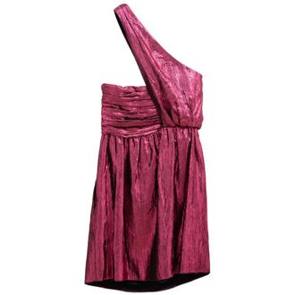 Saint Laurent Womens Fuchsia Viscose Short Dress