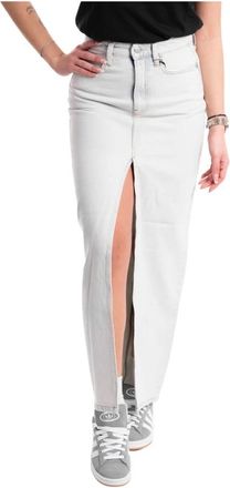Calvin Klein Jeans Femme, Jupes, Bleu, Taille: W27 Gonna Maxi Longue en Denim avec Fente Avant
