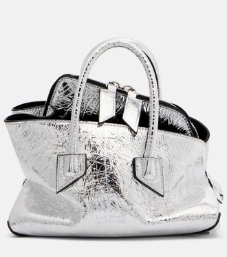 The Attico Tote Bag La Passeggiata Mini aus Metallic-Leder