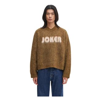 Martine Rose Pullover mit V-Ausschnitt aus geb&uuml;rstetem Mohair - - Knitwear - Herren - Braun - M