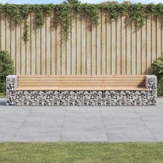 vidaXL Vidaxl - Banc de jardin design gabion 347x71x65,5 cm bois massif de pin