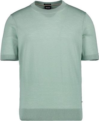 HUGO BOSS Herren T-Shirt gr&uuml;n Merinowolle