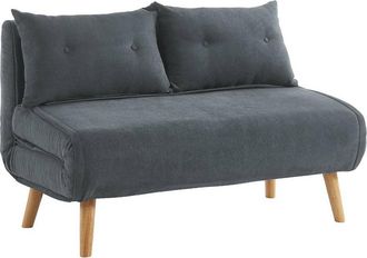 Vente-Unique Schlafsofa 2-Sitzer - Stoff - Grau - Valerio