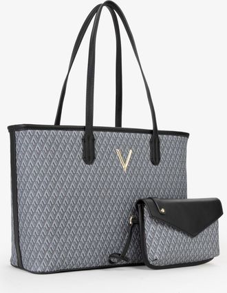 Valentino Handbags Shopper VALENTINO BAGS QUEEN RE, Damen, Gr. B/H/T: 35cm x 25,5cm x 12,5cm, nero, multicolor, Lederimitat, Taschen Shopper, Business Bag, Schultertasch