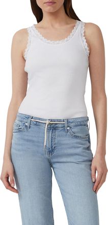 s.Oliver Geripptes Slim-Fit-Tanktop mit Spitze