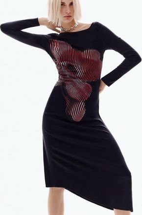 Desigual Pixelated - Robe mi-longue - Noir