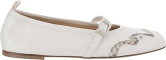 Sartore Sartore, Femme, Chaussures, Blanc, Taille: 37 1/2 EU Ballerines en Cuir et Python