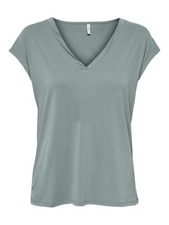 Only Onlfree Life S/S Mod.V-Neck Top JRS Noos, Bleu fonc&eacute;, L