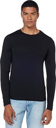 Jack & Jones Pull col Rond Homme Basique à Manches Longues - Pull léger JJEBASIC en Jersey - Haut à Manches Longues, Couleurs:Noir, Taille Chandail:S