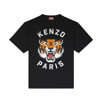 Kenzo Lucky Tiger T-Shirt mit Print - - Tops - Herren - Schwarzk - S