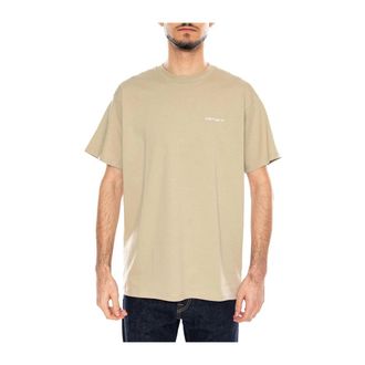 Carhartt Work in Progress S/S Script Embroidery - - Tops - Herren - Beige - S