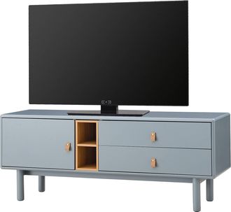 Mørteens home24 TV-Lowboard 140 cm Front & Korpus: MDF Mitteldichte Holzfaserplatte, lackiert Einsatz: Spanplatte, beschichtet Griff: Kunstleder Gestell