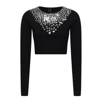 Pinko Pinko, Femme, Tops, Noir, Taille: 42 FR Long Sleeve Hauts