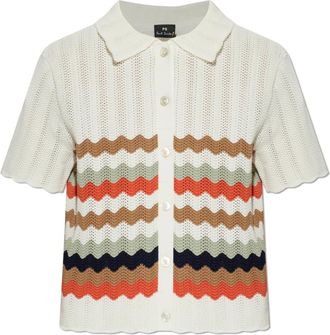 Paul Smith Femme, Pulls, Beige, Taille: 42 FR Cardigan &agrave; manches courtes