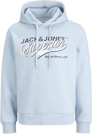 Jack & Jones Jjelogo Noos Sweat &agrave; Capuche &agrave; 2 Cols, 25/26, Bleu c&eacute;leste, XL