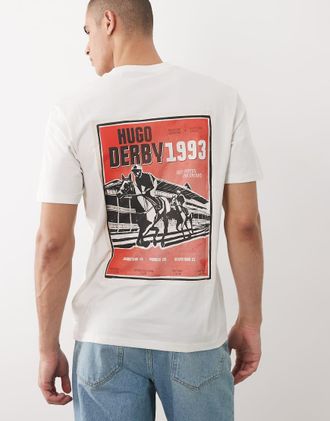 HUGO BOSS HUGO Red - T-shirt d&eacute;contract&eacute; - Blanc