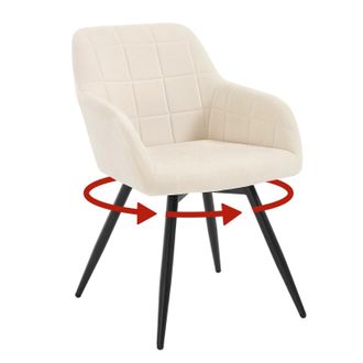 Woltu drehbarer Esszimmerstuhl, Samt gepolsterter ergonomischer Küchenstuhl mit Metallbeinen, Esszimmerstuhl mit Rücken- und Armlehnen, für Küche, Wohnzimme