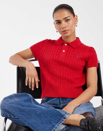 Polo Ralph Lauren Pull-over &agrave; manches courtes - Rouge