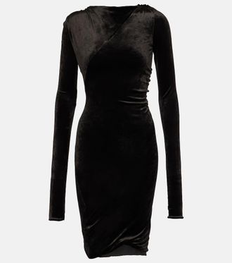 Rick Owens Lilies Minikleid aus Samt-Jersey