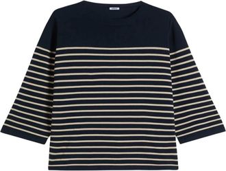 Aspesi Femme, Pulls, Multicolore, Taille: 36 FR Pull en coton c&ocirc;tel&eacute; &agrave; encolure bateau