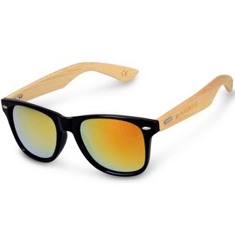 Navaris Holz Sonnenbrille UV400 - Unisex Damen und Herren Brille mit Bambus B&uuml;geln - Holzbrille mit Etui - unterschiedliche Farben