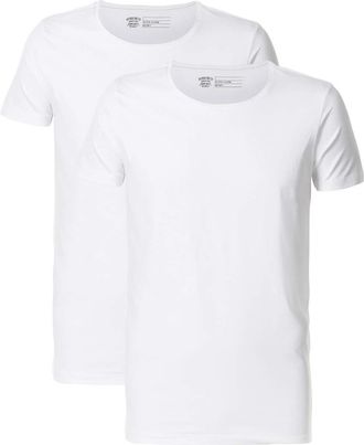Petrol Industries Herren 2er-Pack T-Shirts Basic - Rundhalsausschnitt - Kurzarm - Multipack - Herrenbekleidung - Weiß - XXXL
