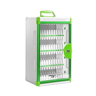 Generic Handy-Aufbewahrungsbox mit 24 F&auml;chern, Handygarage Schule, mit Tragegriff, B&uuml;ros, Fitnessstudios und Fabriken(Green,Large)