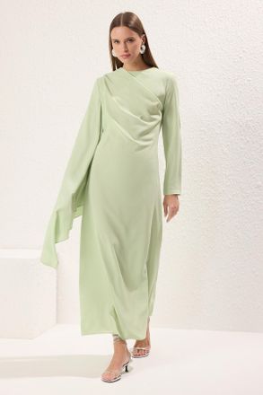 Trendyol Modest Damen Gr&uuml;n Einfarbig Maxi Lang Elegant/Abend Gerade Modest Abend Kleider