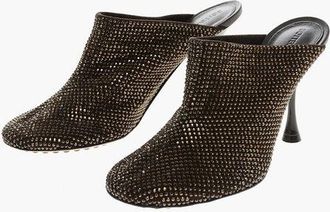 Bottega Veneta Round Toe COURTNEY Mules with Rhinestones All-Over 9cm size 36,5