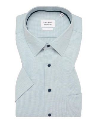 Eterna B&uuml;gelfreies Kurzarmhemd mit Kleinmuster, Slim Fit in
