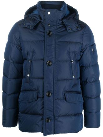 Moorer doudoune à boutonnière - Bleu