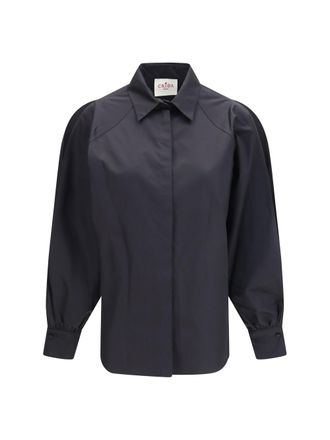 Crida Milano Womens Shirt Mughetto Black Cotton