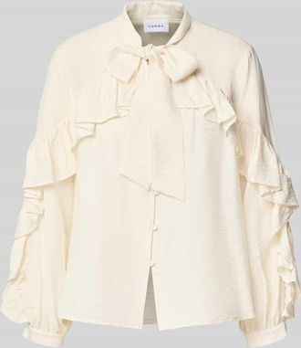 Comma Regular Fit Schluppenbluse aus Viskose-Mix mit Volants
