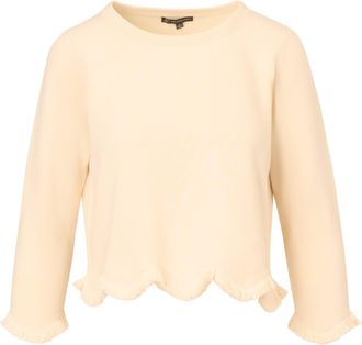 Adrianna Papell Pullover Boat Neck 3/4 Sleeve Pullover Sweater with Wavy Fringe Hem