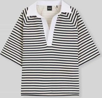 HUGO BOSS Loose Fit Poloshirt aus Baumwoll-Mix Modell ESSIPA_STRIPED