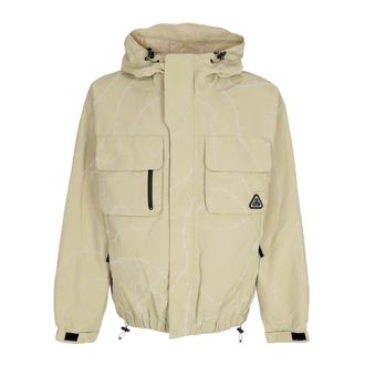 HUF Nylonjacke mit verstellbarer Kapuze - - Jackets - Herren - Beige - XL