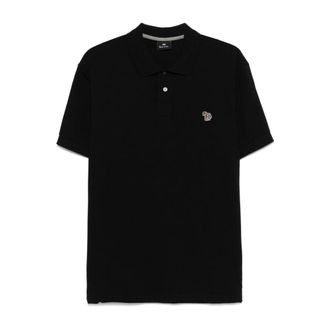 Paul Smith Homme, Tops, Noir, Taille: 2XL Polo Noir &agrave; Poignets C&ocirc;tel&eacute;s