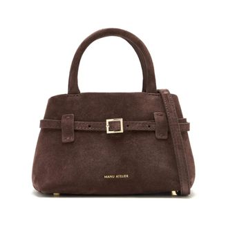 Manu Atelier Femme, Sacs, Brun, Taille: ONE Size Sac marron avec fermeture &eacute;clair et poign&eacute;e