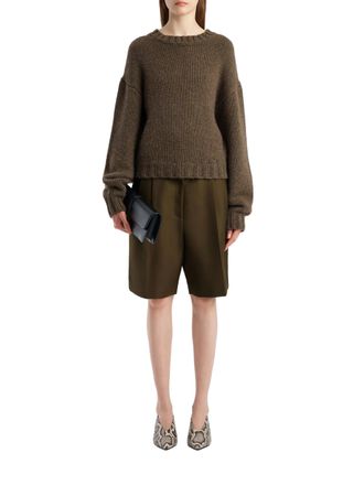 Khaite Womens Pull Gemma En Maille Cachemire Khaki Knitwear Sweater
