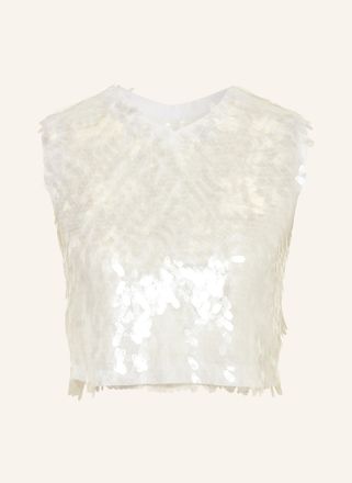 Norma Kamali Norma Kamali Cropped-Top Mit Pailletten weiss
