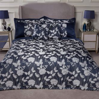 Emma Barclay Butterfly Meadow Bettdecke f&uuml;r Super-King-Size-Bett, 100% Polyester, Marineblau