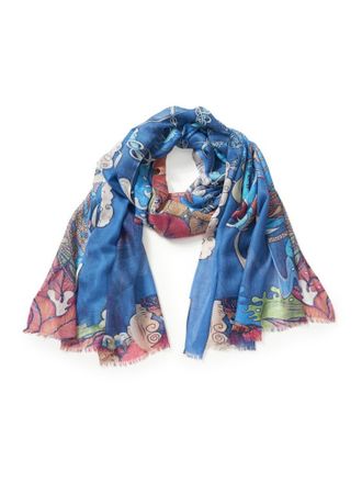 Peter Hahn Schal aus Seide und Kaschmir Peter Hahn blau