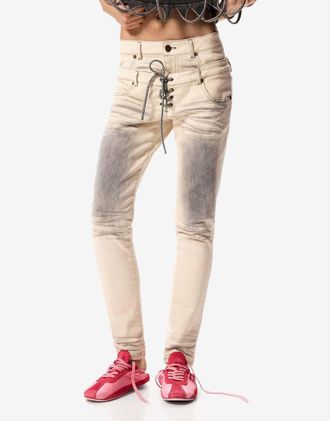 Desigual Masha Popova - Jean skinny - Blanc
